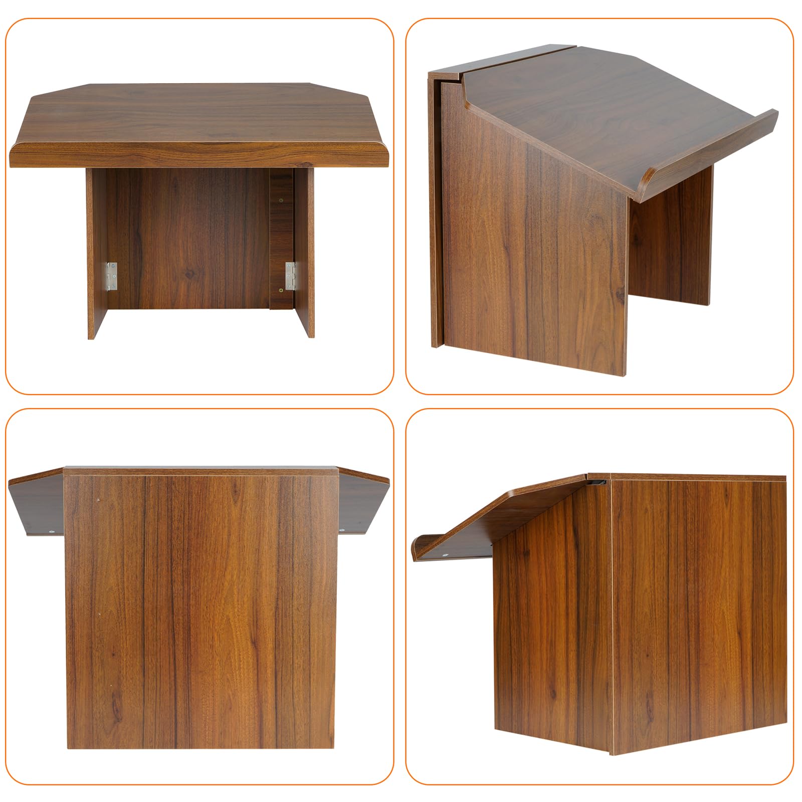 Nisorpa Foldable Tabletop Lectern, Podium Stand With Bookstop Portable ...