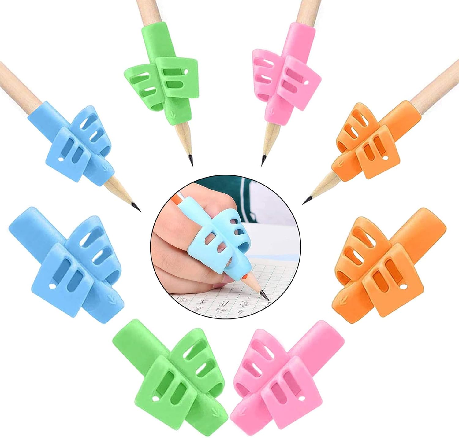 Adaptador Lapiz para Niños，8 Piezas de Soporte de Lápiz de Niños ...