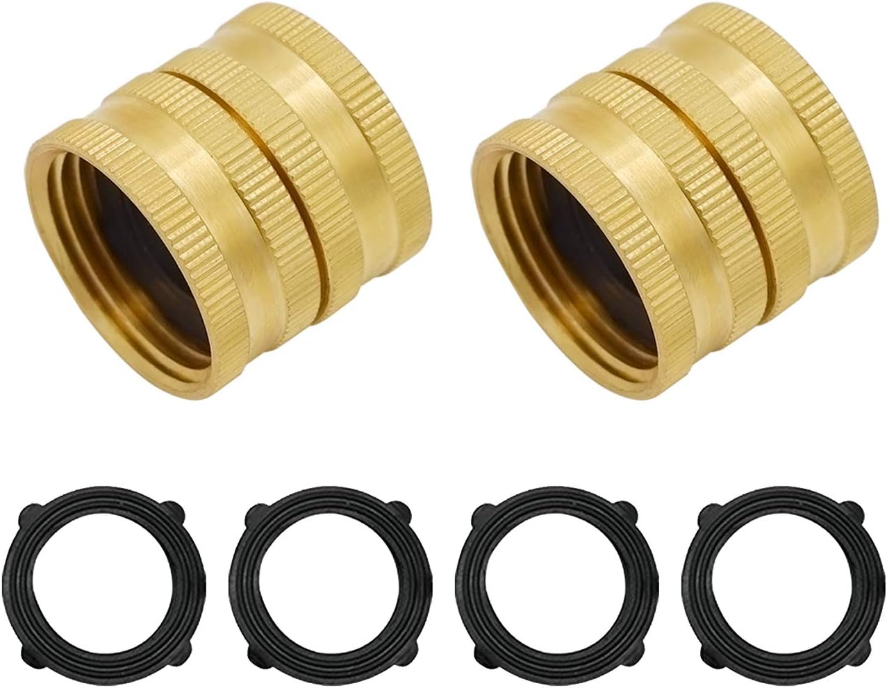 Amazon.com : HYDRO MASTER 3/4 Inch Brass Garden Hose Adapter Double Female Quick Connector ...