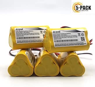 Amazon.com: (5-Pack) 3.6V 900mAh Ni-Cd Exit Sign Emergency Light ...