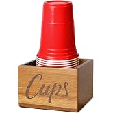 Amazon.com: LBEMEY Acacia Wood Cup Holder, Party Cup Organizer Storage ...