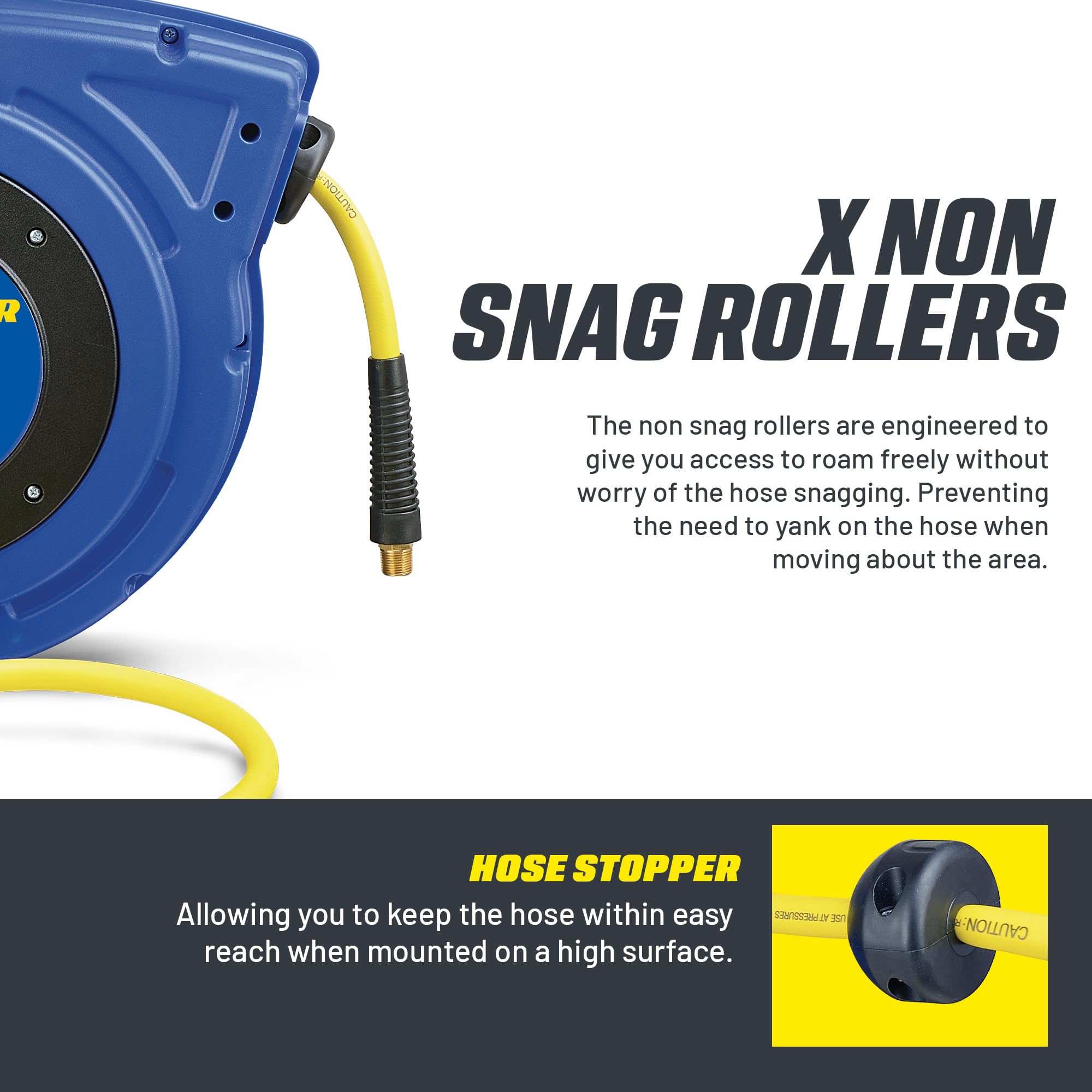 Mua Goodyear Air Hose Reel Retractable 3/8" Inch x 50' Foot Hybrid Polymer Hose Max 300PSI ...