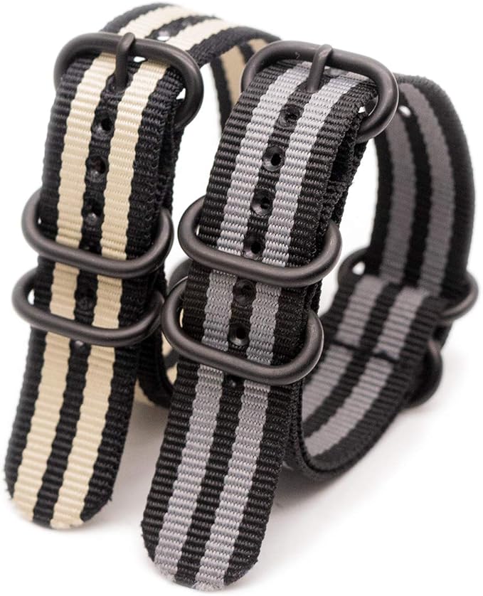 20MM Watch Band for Mens Sport Casual Watch Replacement Strap with 5 ...