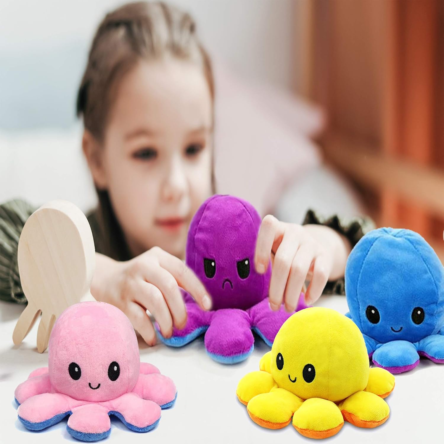 Flippy Octopus Plushie Reversable Toy – Flip Emotion Octopus Teddy To ...