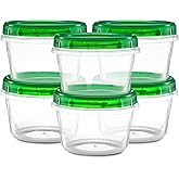 Amazon.com: ELEGANT DISPOSABLES (4 Ounce 10 Pack) Twist cap Containers Clear Bottom With Red Top ...