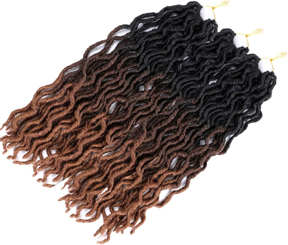 18 inch 6 Packs Gypsy Locs Faux Locs Crochet Hair Pre Looped Goddess ...