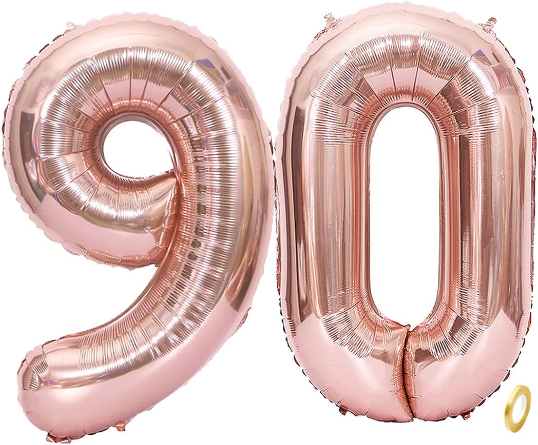 Aabellay Large Foil Mylar Balloons 40 Inch Rose Gold Number Balloons Giant Jumbo Birthday ...