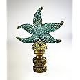Starfish with Aagean Blue Glass Lamp Finial Antique Metal 2.25" h ...