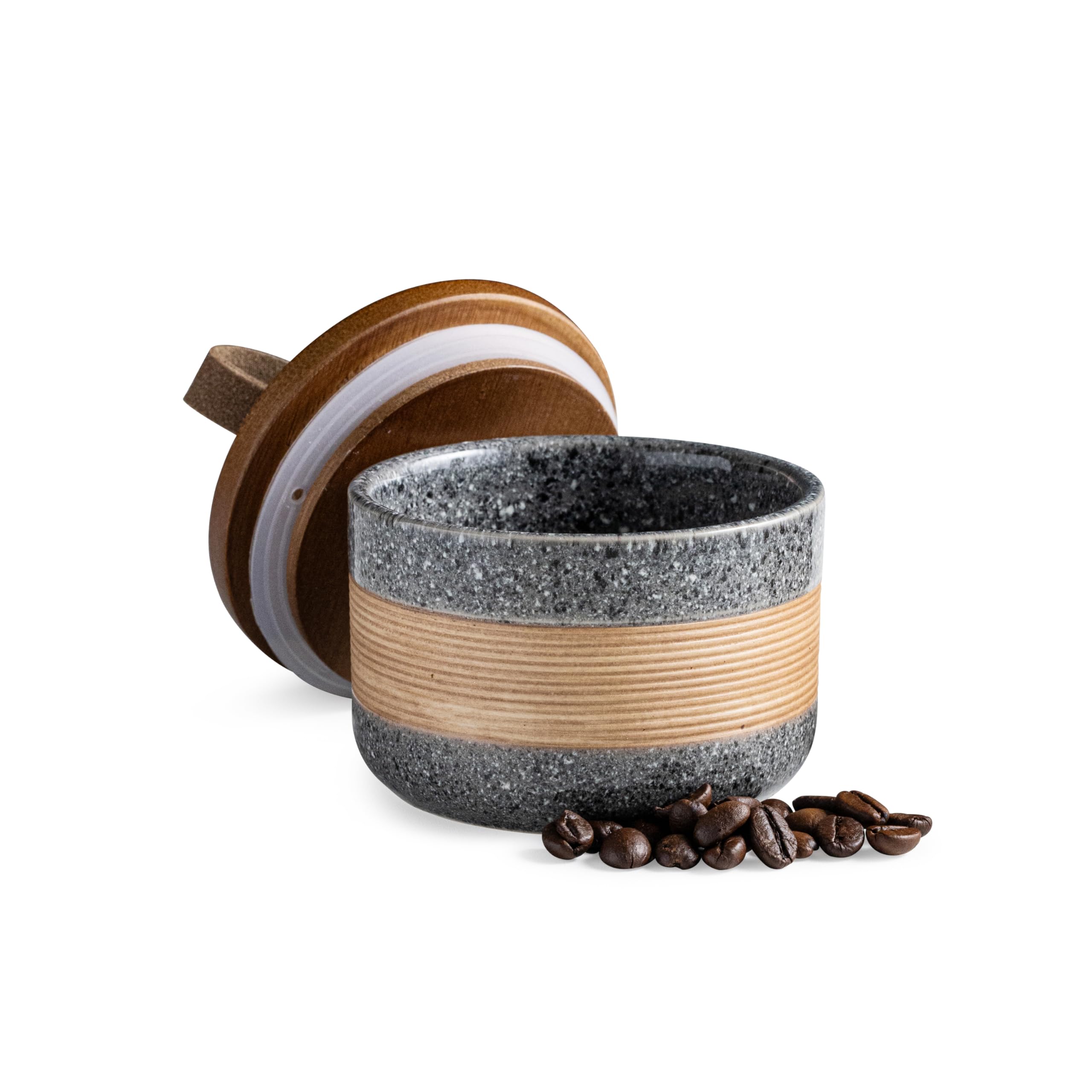 Miamolo Small Ceramic Jar with Lid, Coffee Container Kitchen Food ...