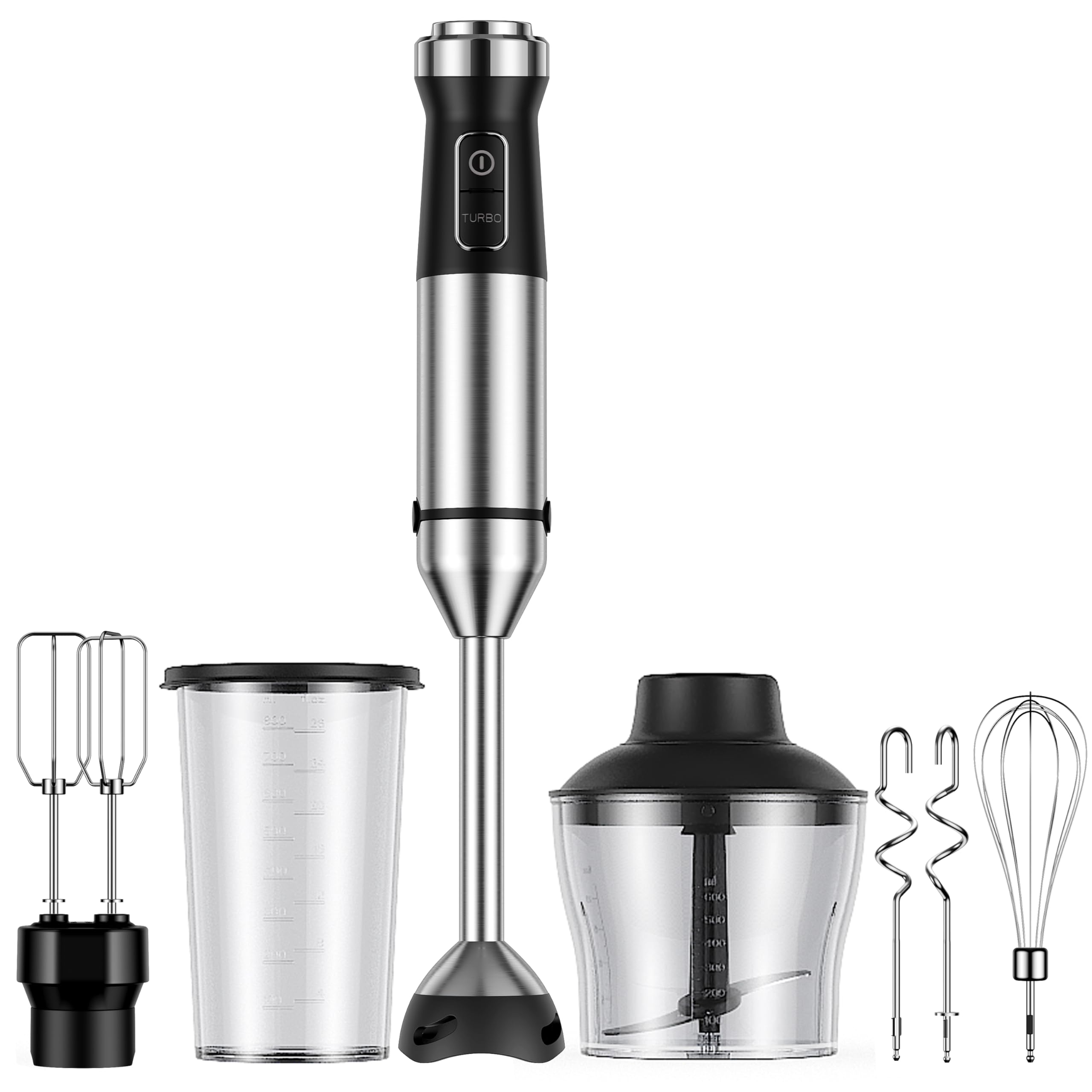 6-in-1 Immersion Blender, 1000W Hand Blender with 20 Speeds, Scratch ...