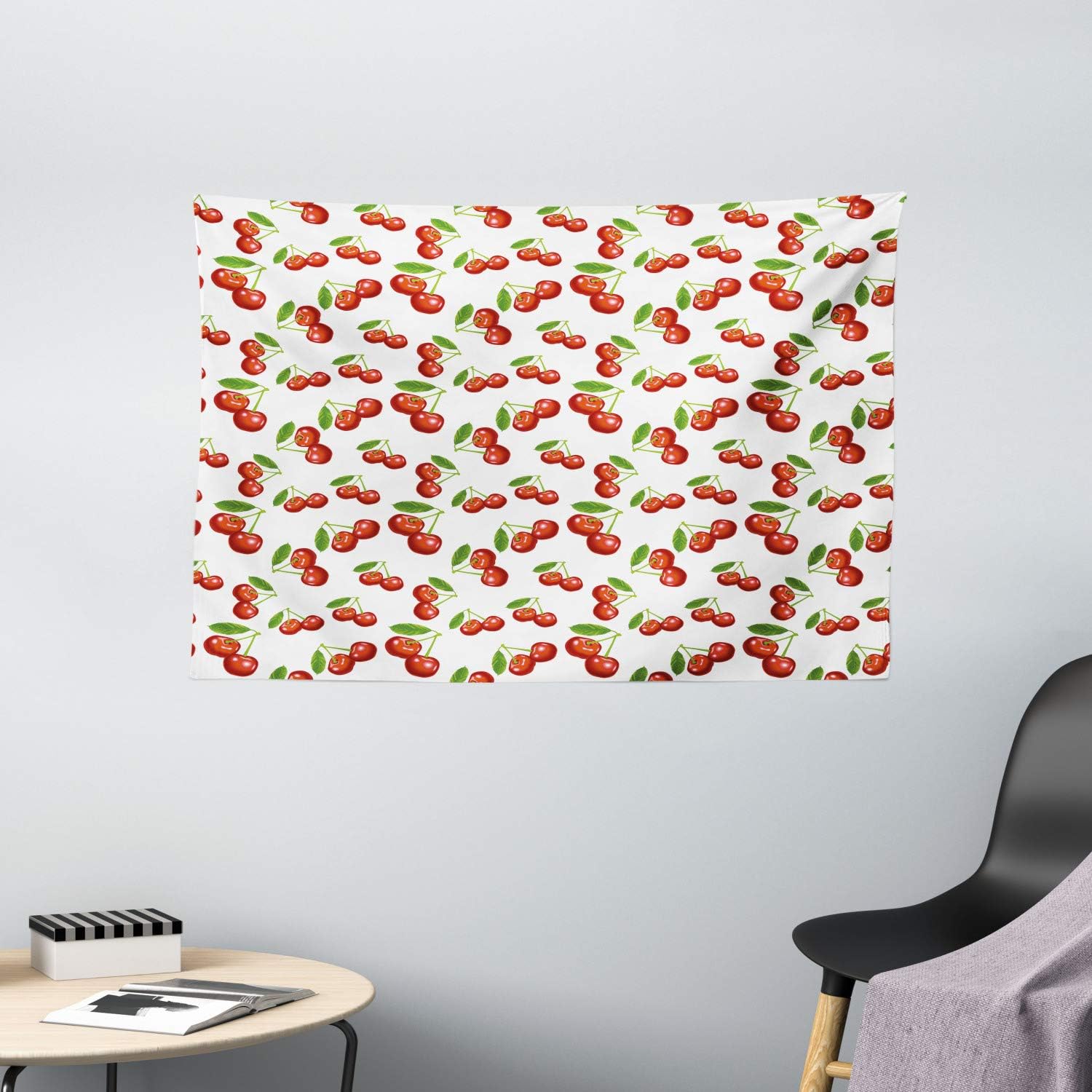 Amazon.com: Ambesonne Fruit Tapestry, Cherry Pattern Design Fresh Berry ...