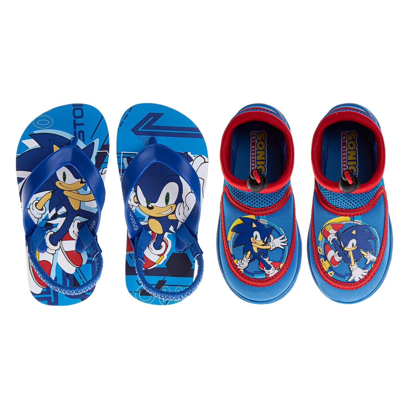 Josmo SEGA Sonic the Hedgehog Boys Footwear Sandals Bundle Flip Flops ...