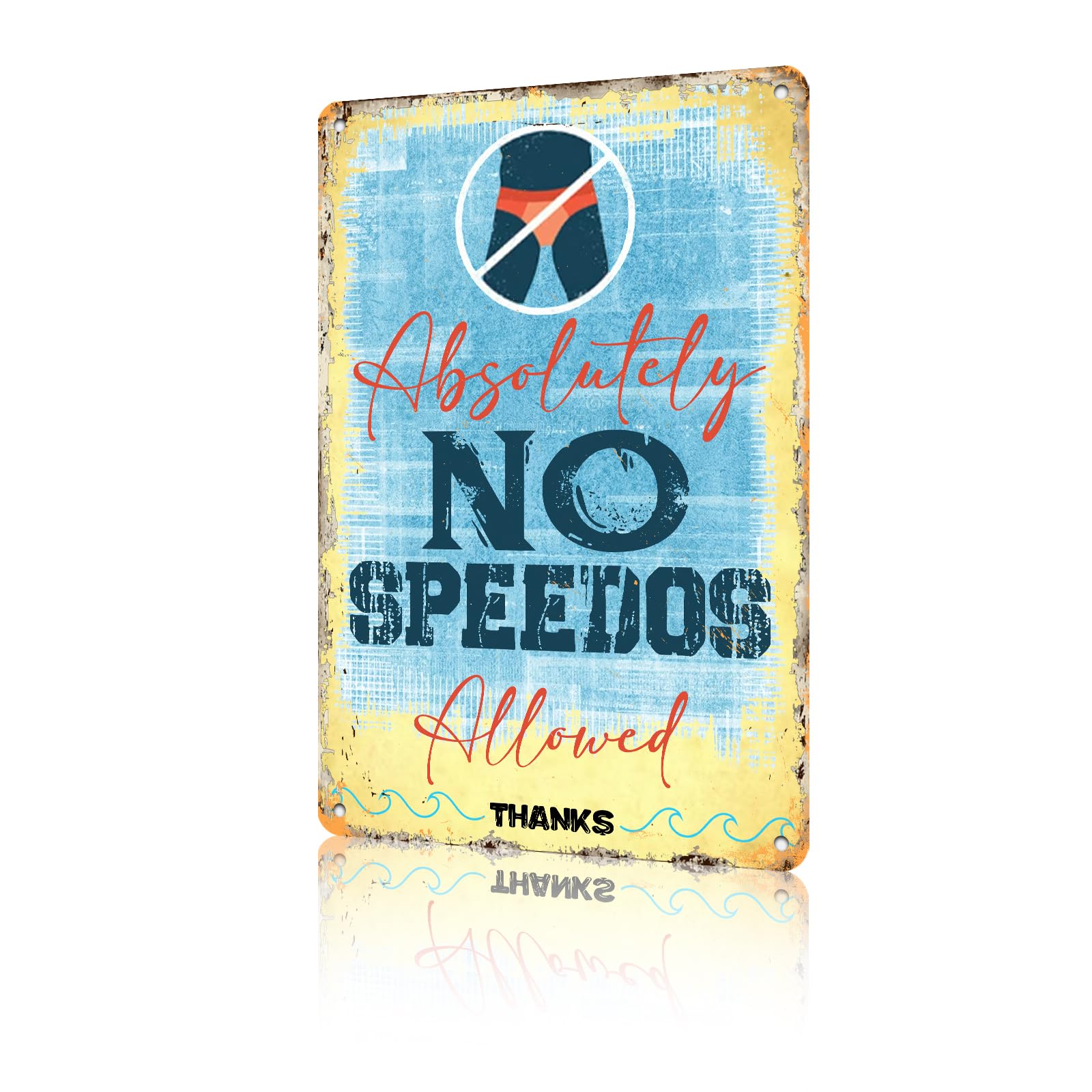 GJXFTPTTBD Swimming Speedos Metal Tin Sign Absolutely No Speedos ...