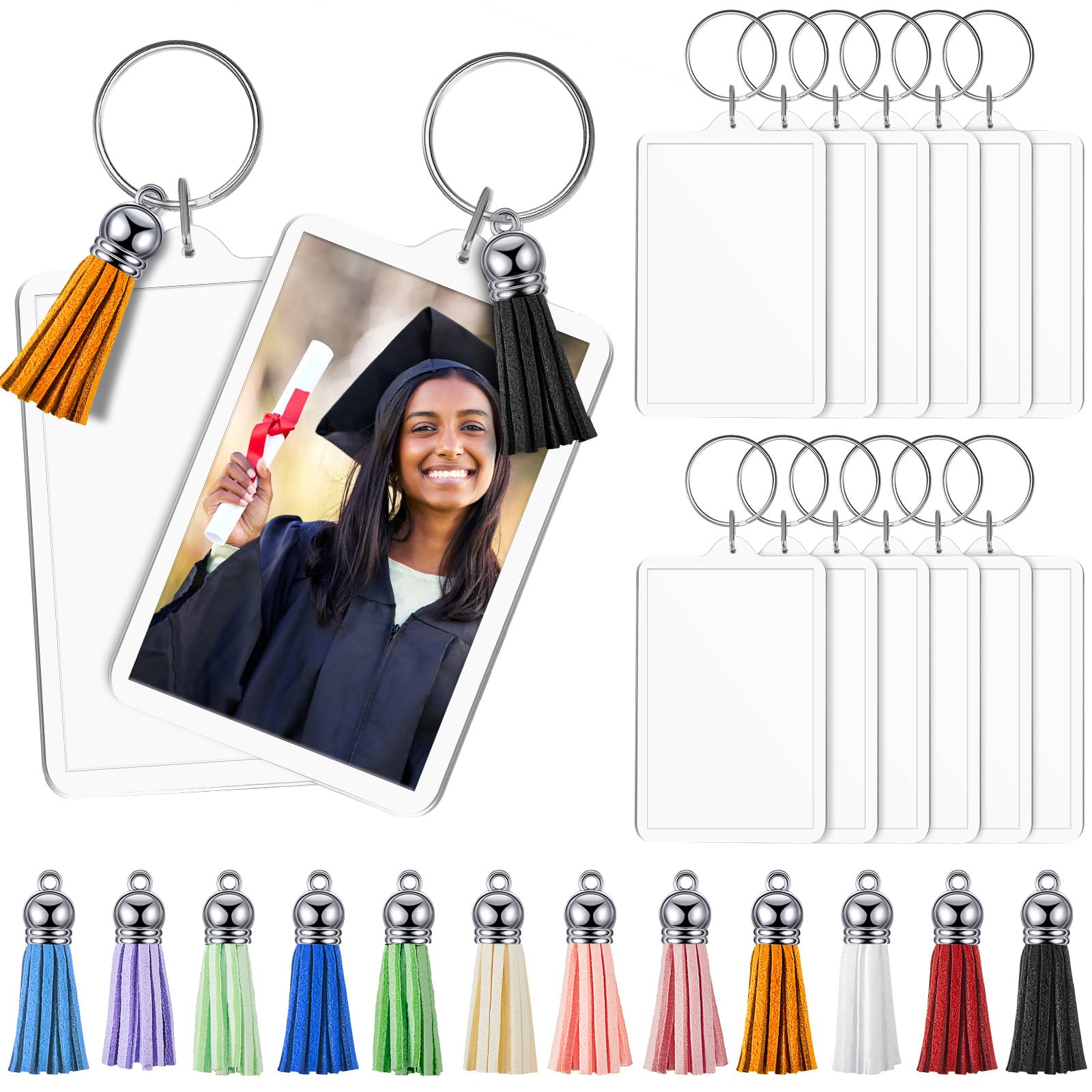 Henoyso 12 Sets Class of 2025 Graduation Gifts Rectangle Acrylic Photo ...