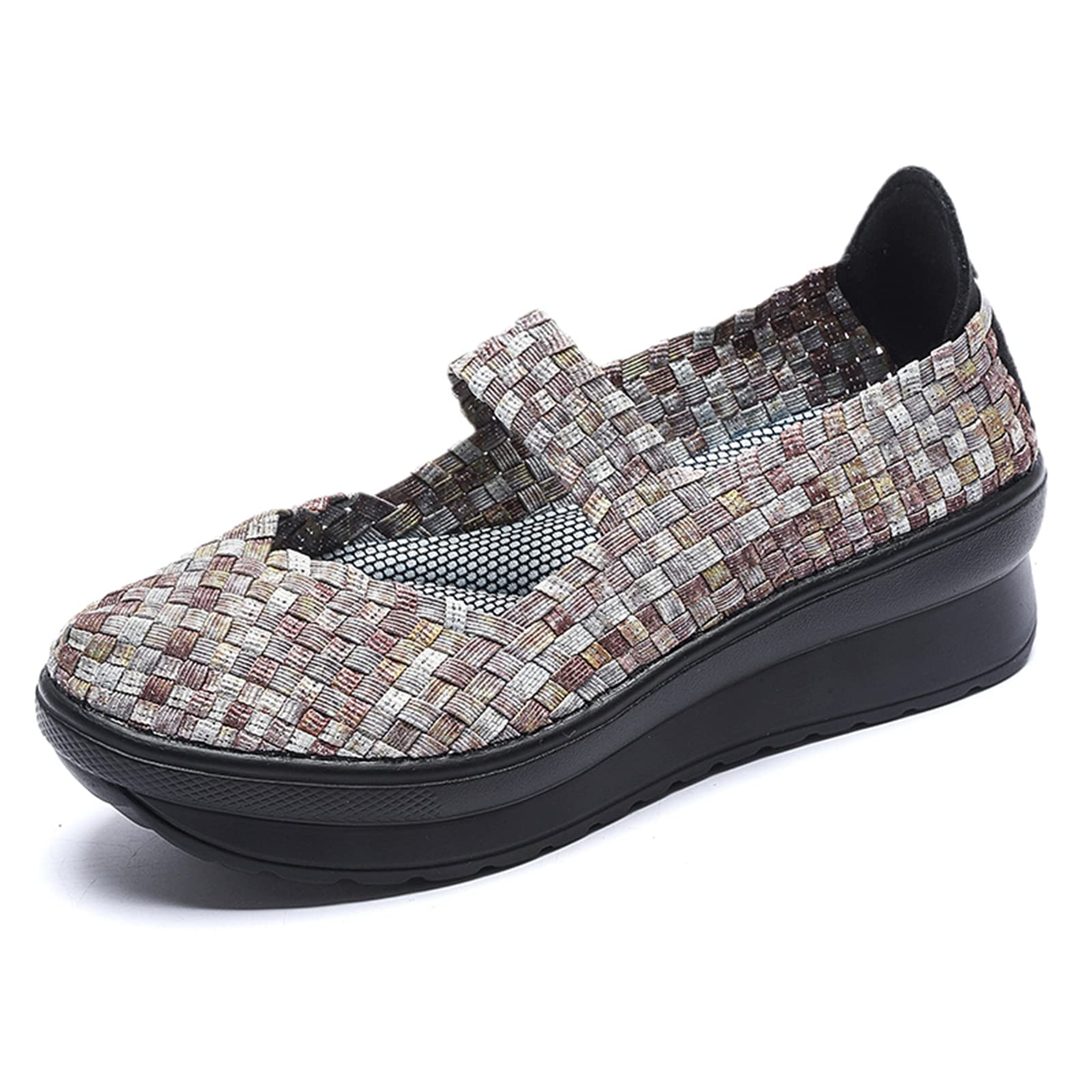 Veroders Women's Platform Wedge Closed-Toe Sandals Comfortable Walking ...