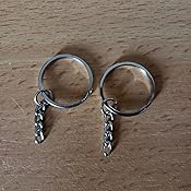 100 pcs Split Key Ring with Chain, QMAY 1"/25mm Split Key Chain Ring ...