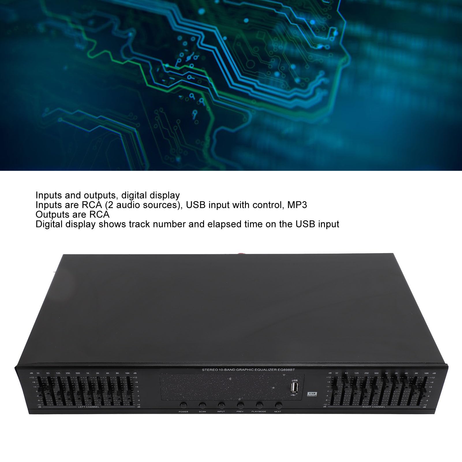 Mua 20-band equalizer, stereographic EQ with digital display, built-in ...