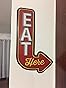 Open Road Brands Eat Here Arrow Embossed Metal Sign - Vintage Diner ...
