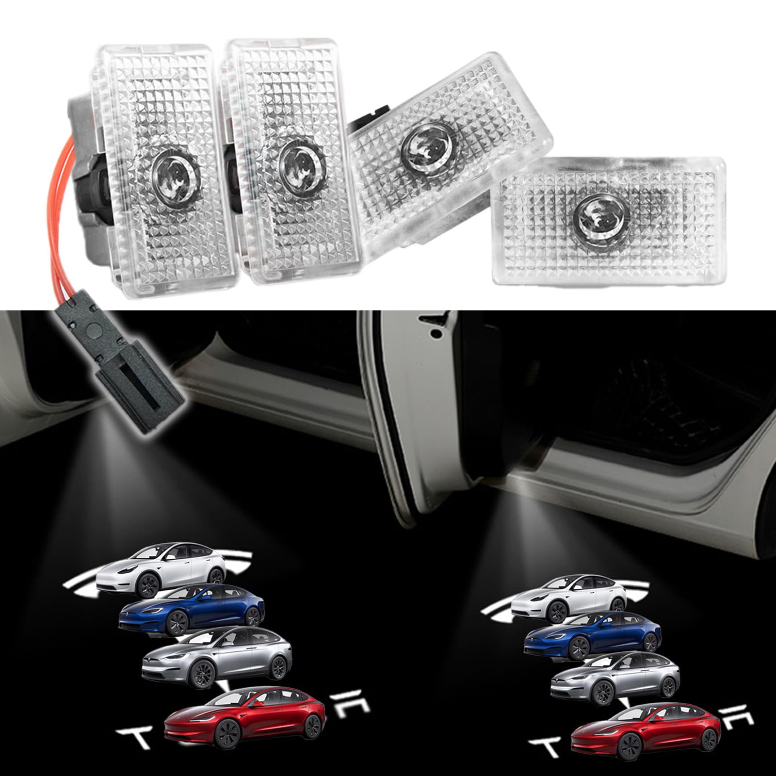 2025 Model Y Logo Projector for Tesla Car Door Light LED Puddle Lights ...