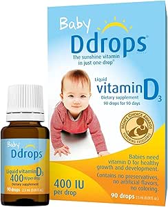 Amazon.com: Ddrops 1072834 400 IU Liquid Vitamin D3 Drops for Babies, 2.5 ml, 2 Count : Health ...