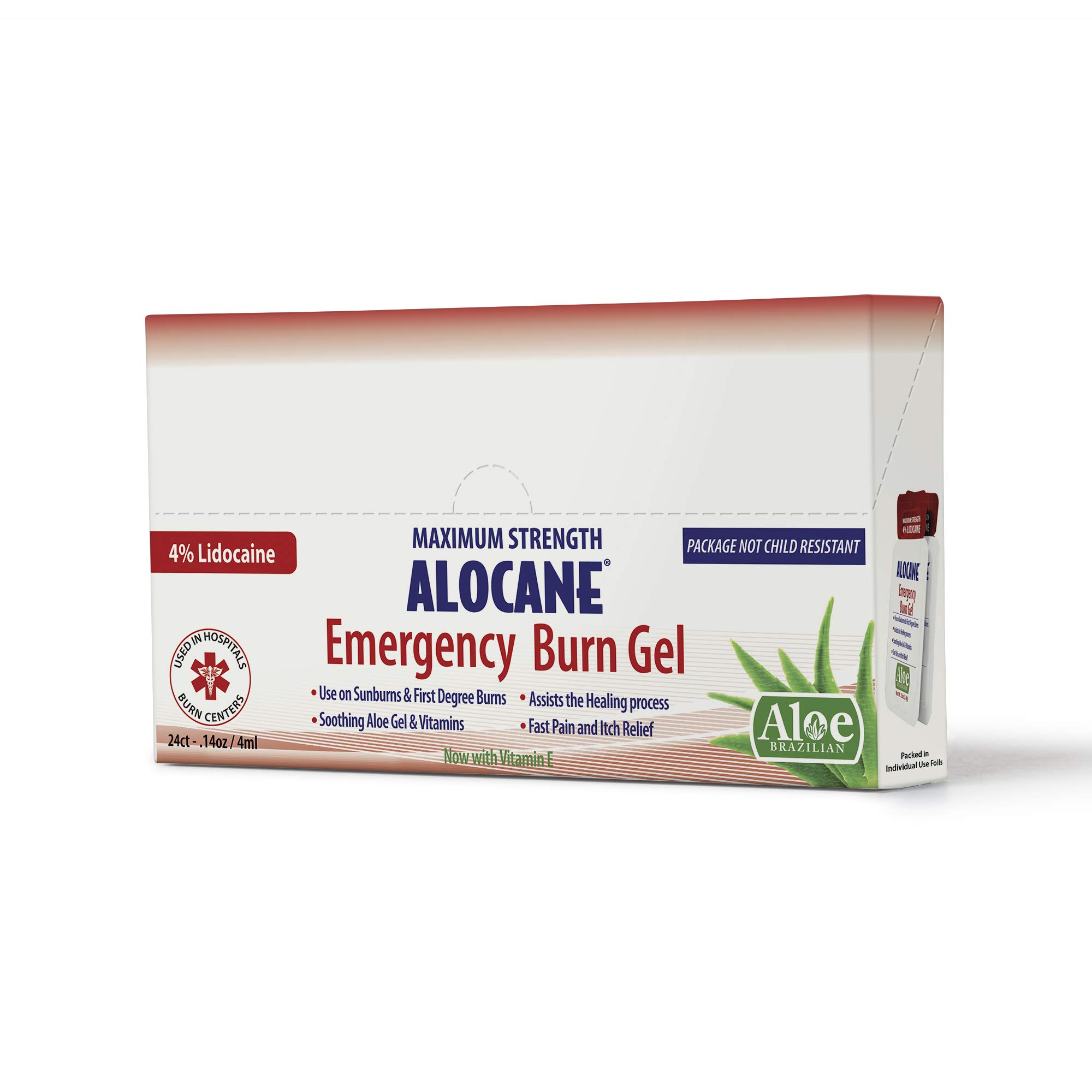 ALOCANE® Emergency Burn Gel Maximum Strength 4% Lidocaine Individual ...