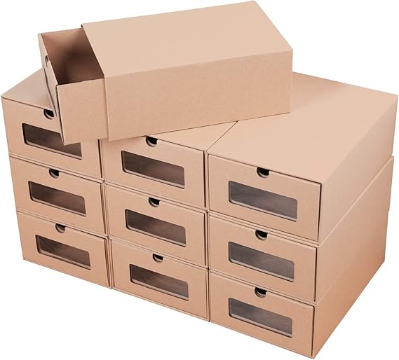 Youyijia 10PCS Cardboard Shoe Storage Boxes 33.5 * 23 * 13cm Cardboard ...