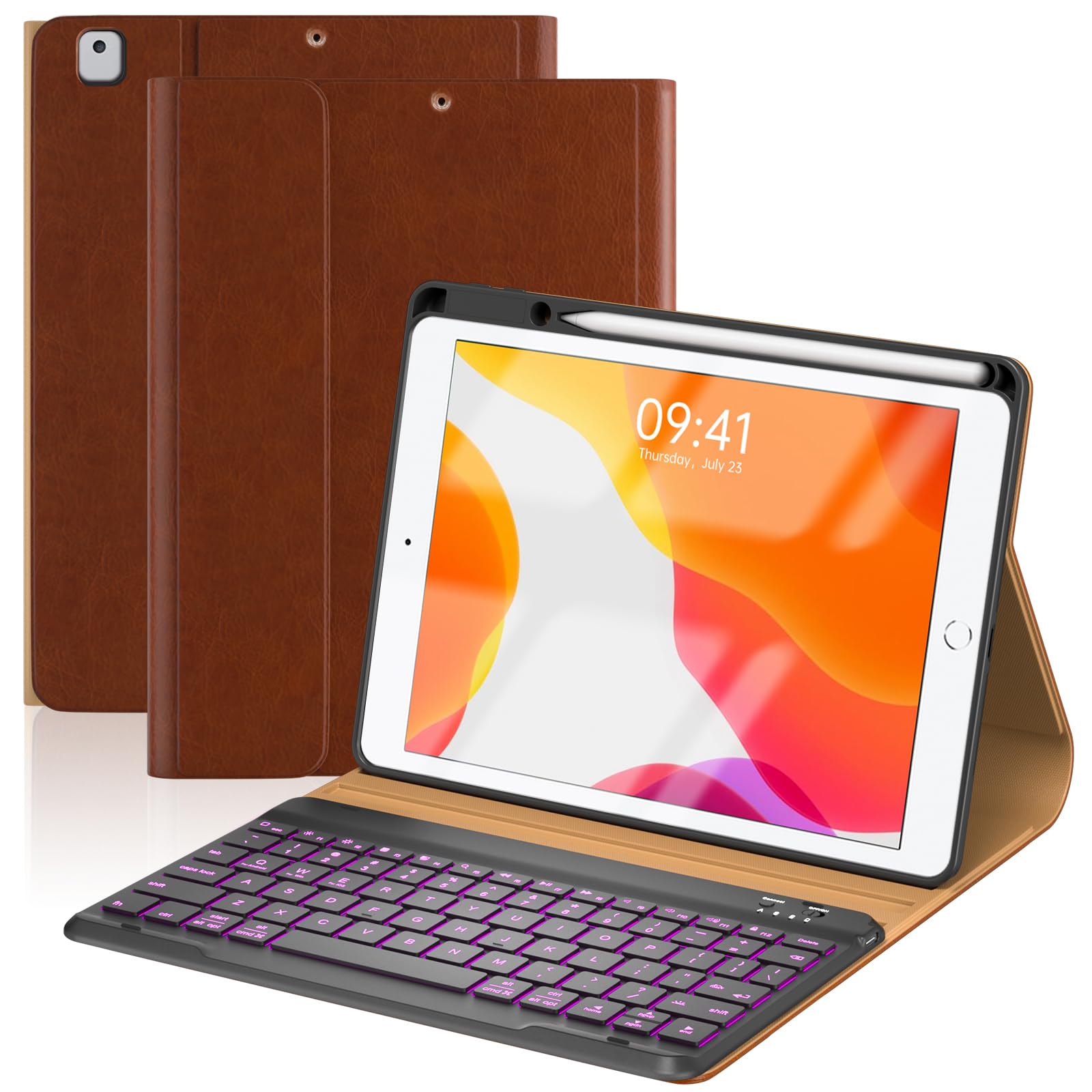 Saltburn Leather Keyboard Case for iPad 9th/8th/7th Generation with 10. ...