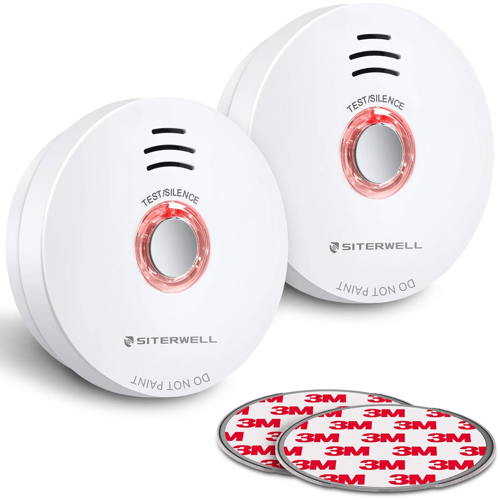 Siterwell Detector, 10-Year Fire Alarm Smoke Detector with Built-in 3V ...