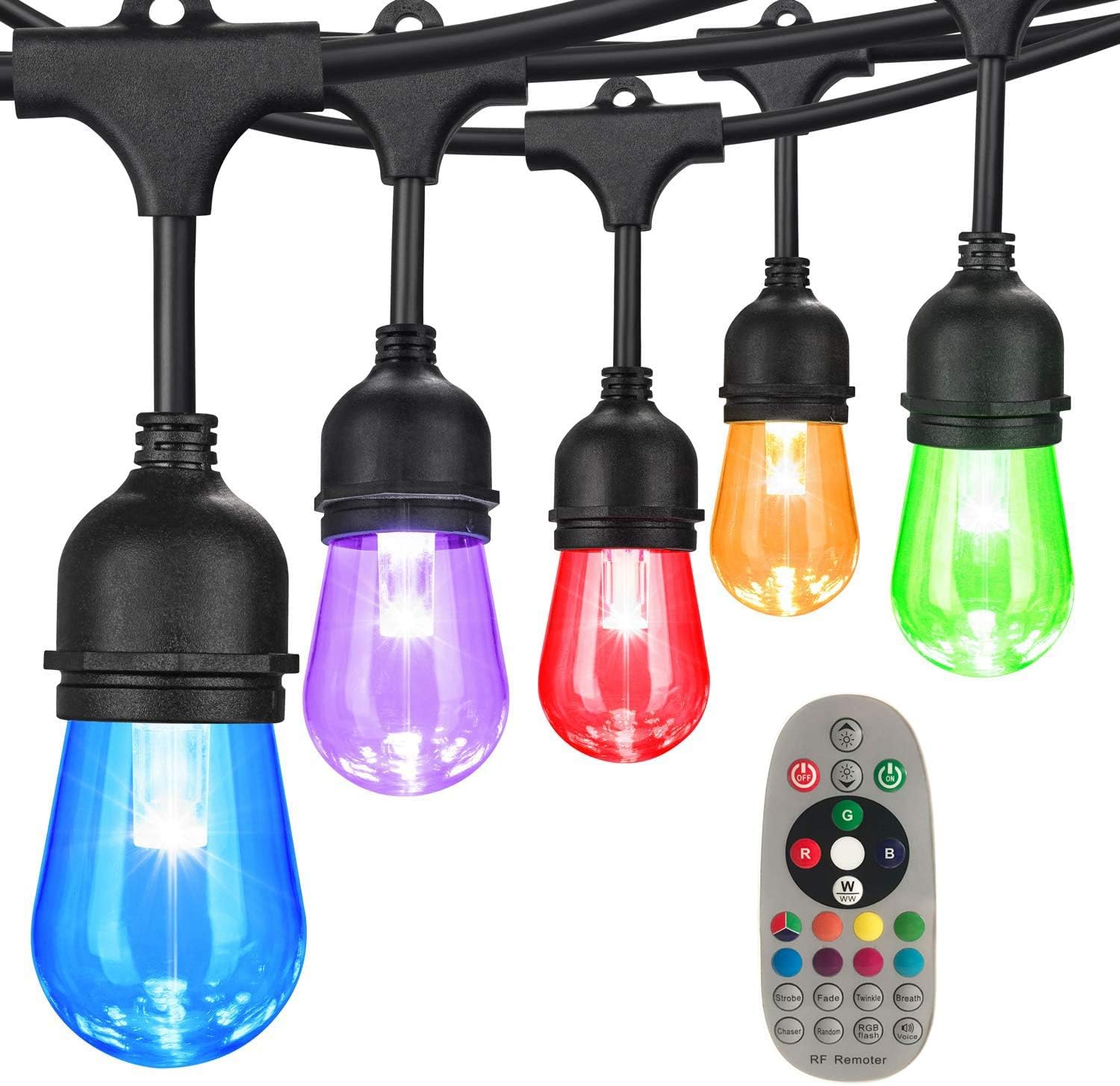 DGO Color Changing String Lights Outdoor RGB Cafe LED String Light DGO Color Changing String Lights Outdoor RGB Cafe LED String Light