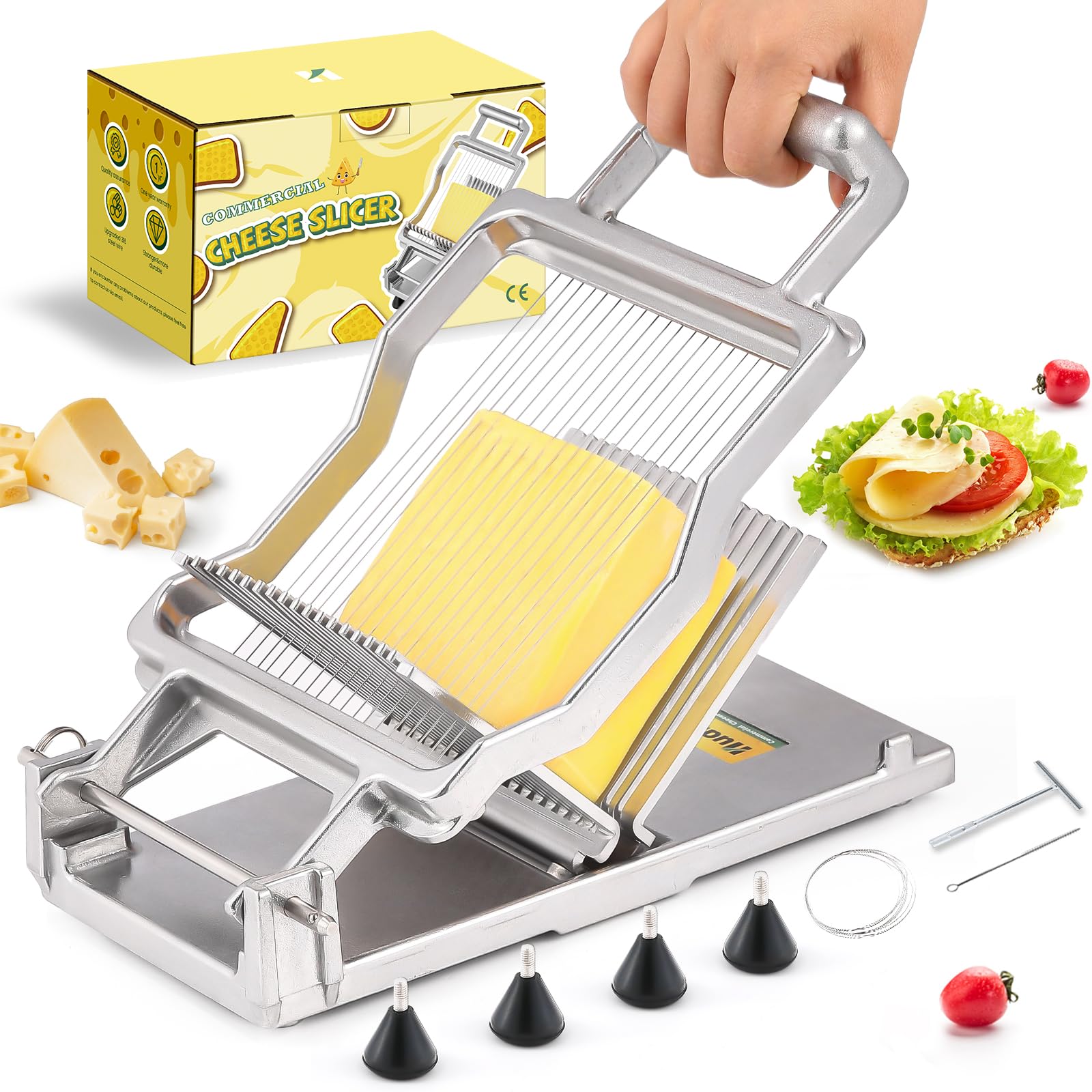 Huanyu Cheese Slicer Commercial Block Cheeses Cutter Board with 316 ...