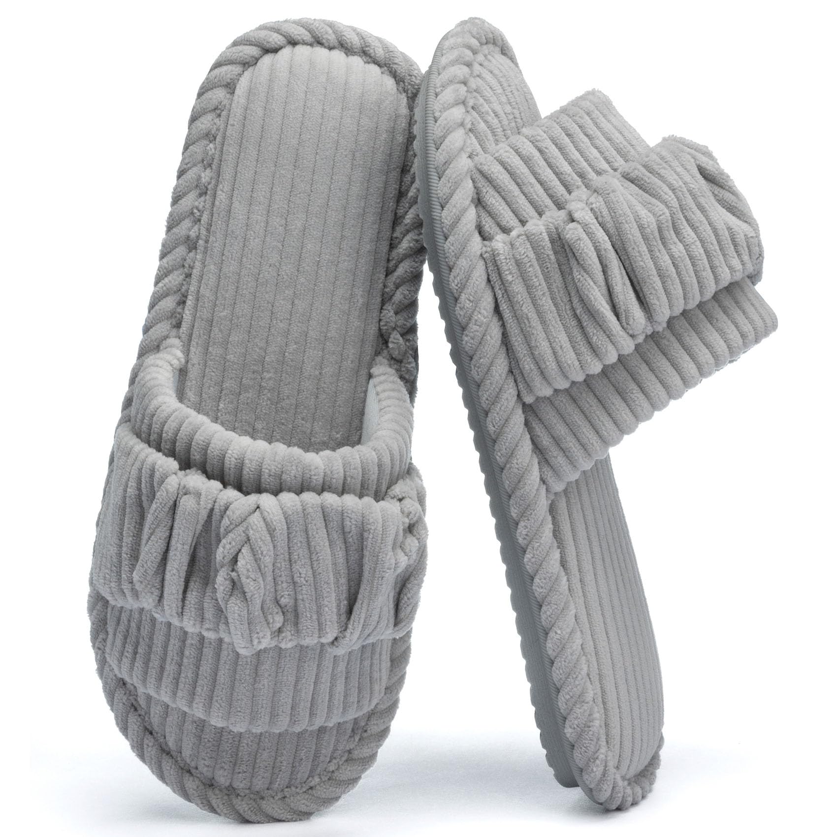 GOEWY Open Toe Slippers for Women Cozy Memory Foam Slip On House Slippers Slides Shoes for ...