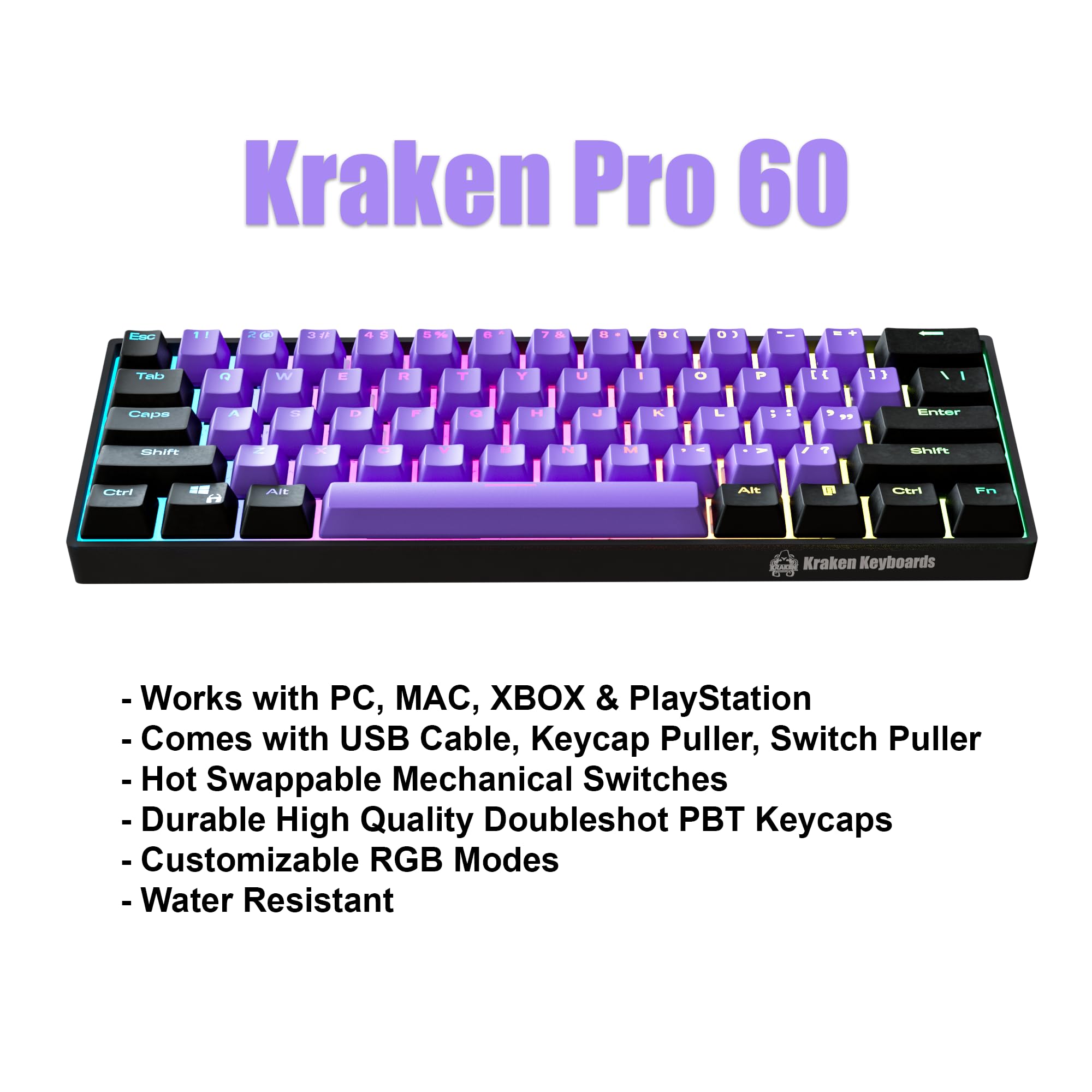 Mua Kraken Pro 60 BLACK LOTUS Edition 60% Mechanical Keyboard + BLACK ...