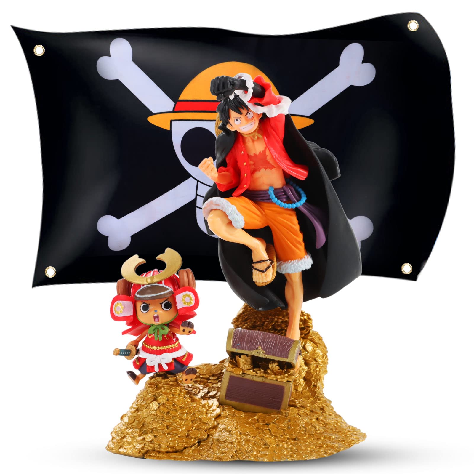 Mua One Piece Luffy Action Figure Set with Flag for Anime Fans trên ...
