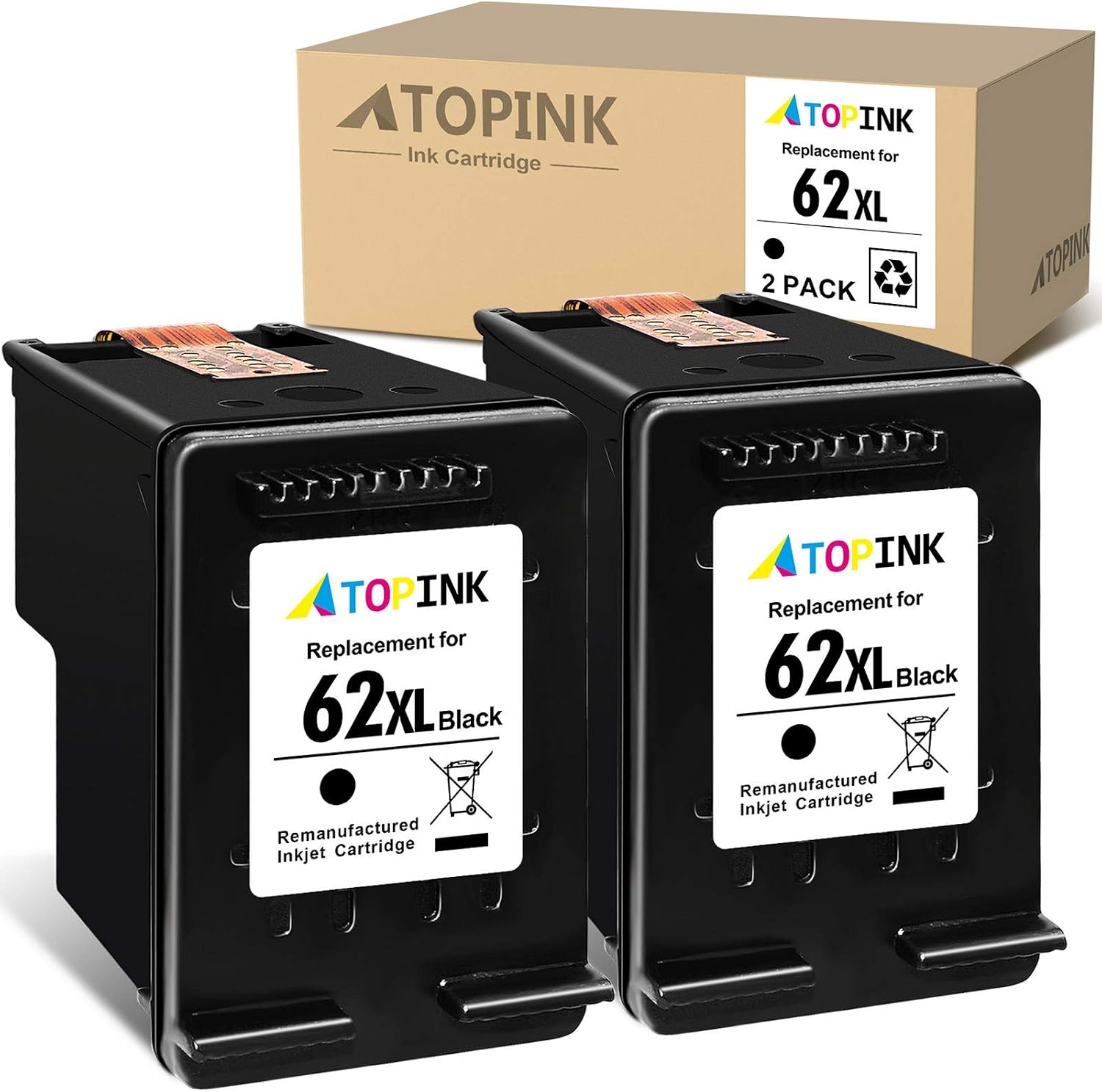 ATOPINK Remanufactured Ink Cartridge Replacement for HP 62 62XL for HP ...