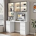 Amazon.com: ALEEIK Home Office Desk with Drawers, Computer Desk with ...
