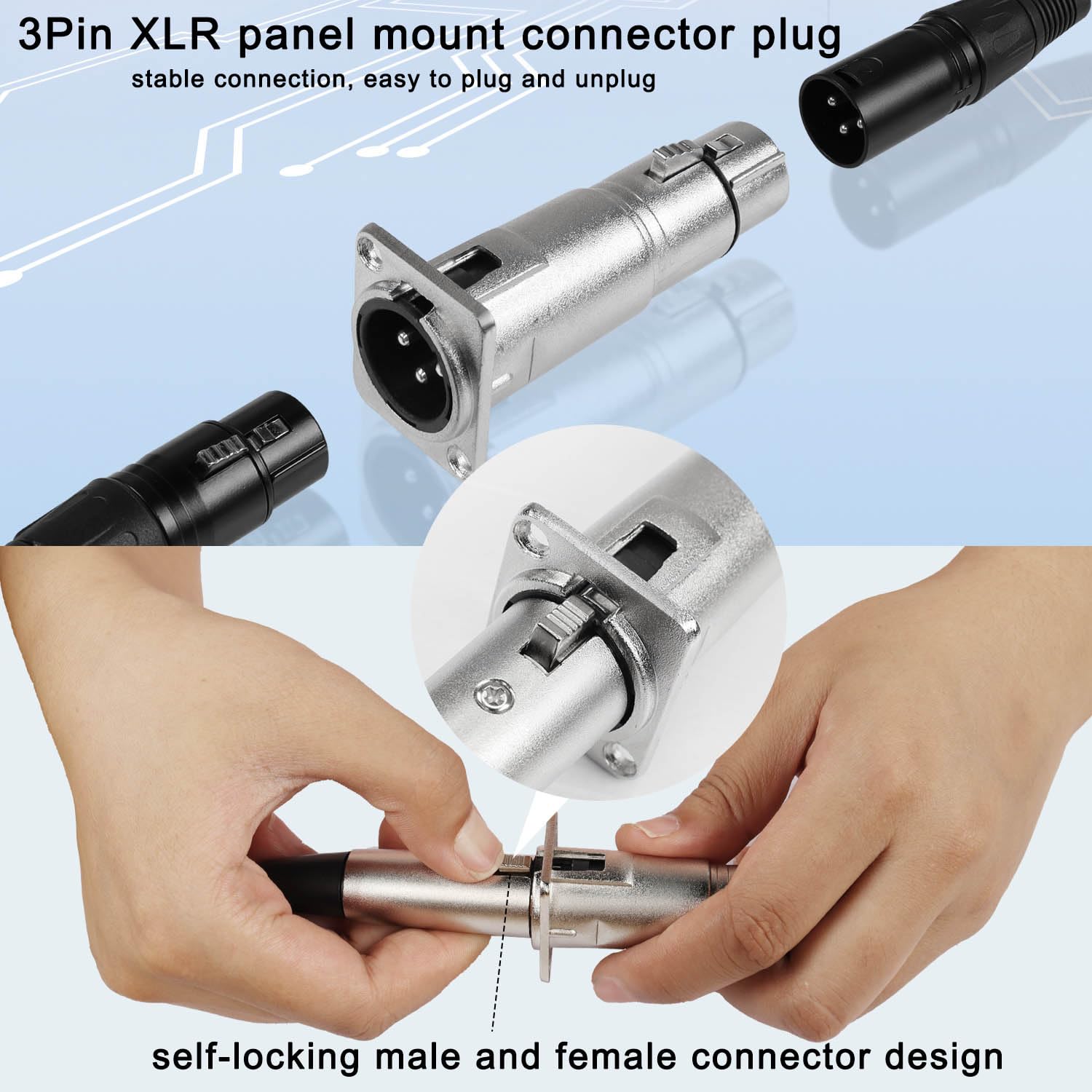 Mua QIANRENON XLR Male to Female Panel Mount Adapter 3Pin XLR Plug to ...