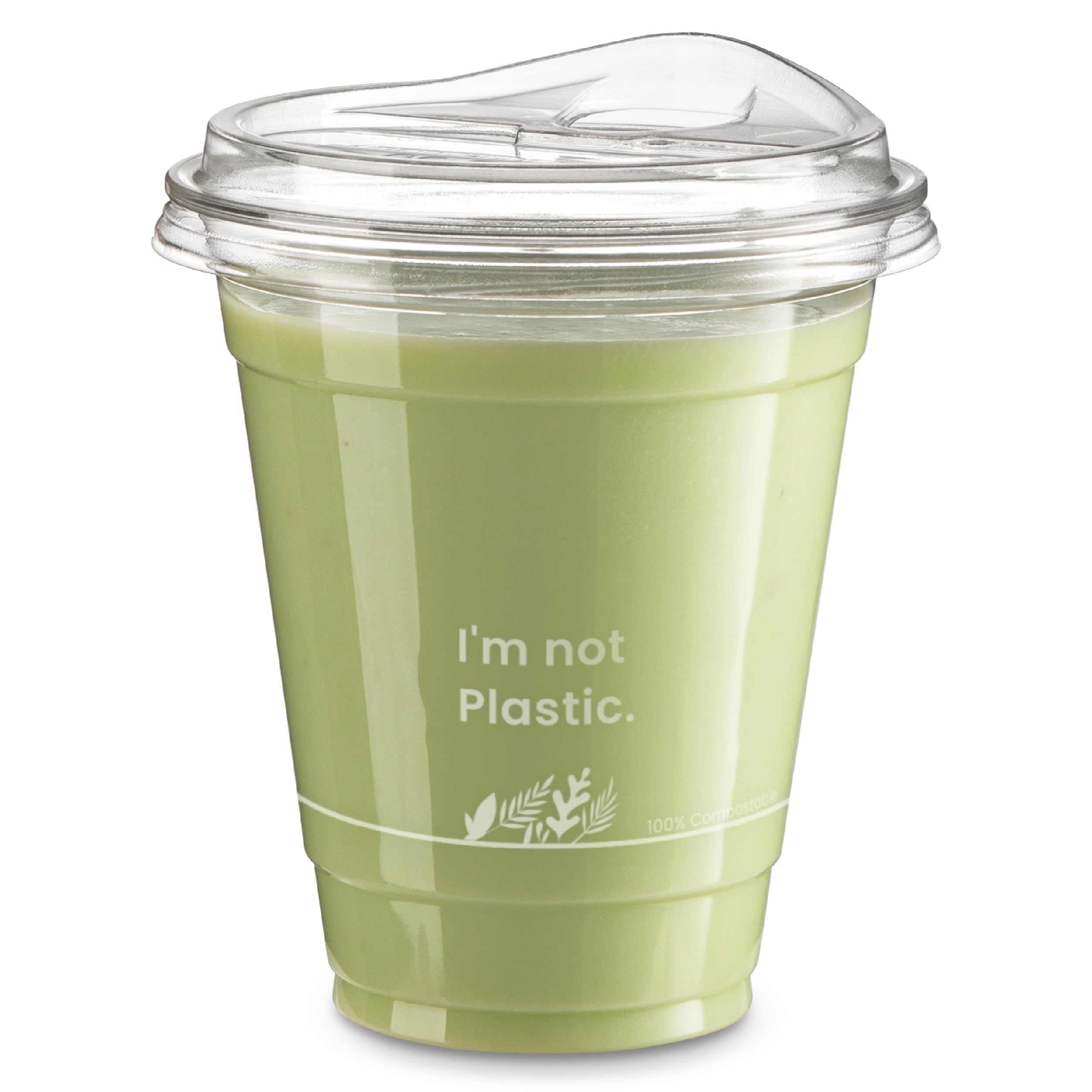 Mua 50 Pack 12 oz Compostable Clear Cups with Sip Lids, Plant Based ...