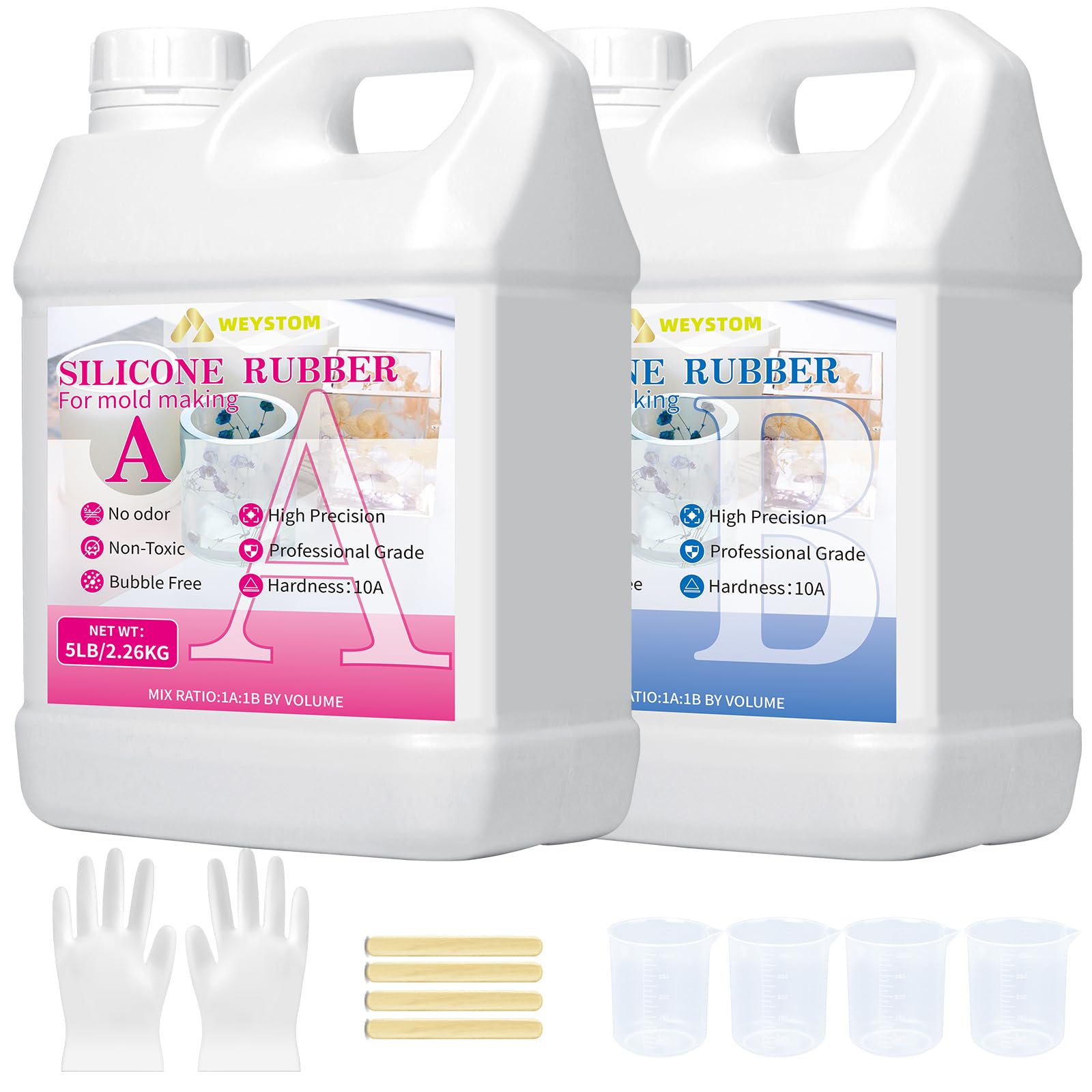 WEYSTOM Silicone Mold Making Kit, 80OZ Liquid Silicone Rubber for 10A ...