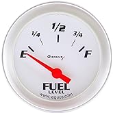 Amazon.com: Equus 8362 2" Fuel Level Gauge, White with Aluminum Bezel ...
