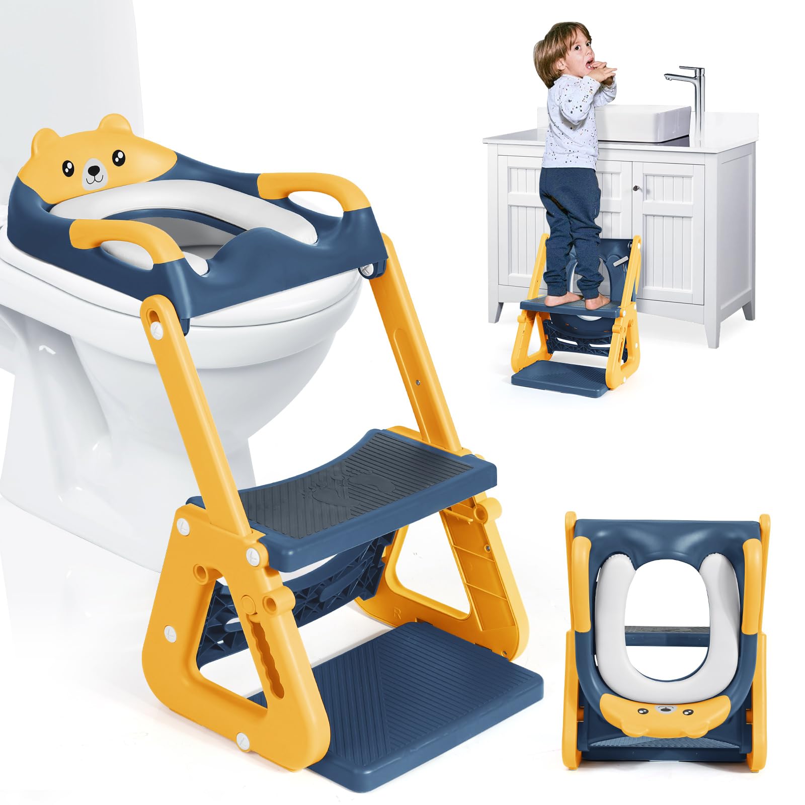 Orzbow 2-in-1 Potty Training Seat with Step Stool, Height Adjustable ...