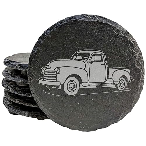 Amazon.com: Classic Chevy Truck Coasters - Round Slate - set of 4: Handmade