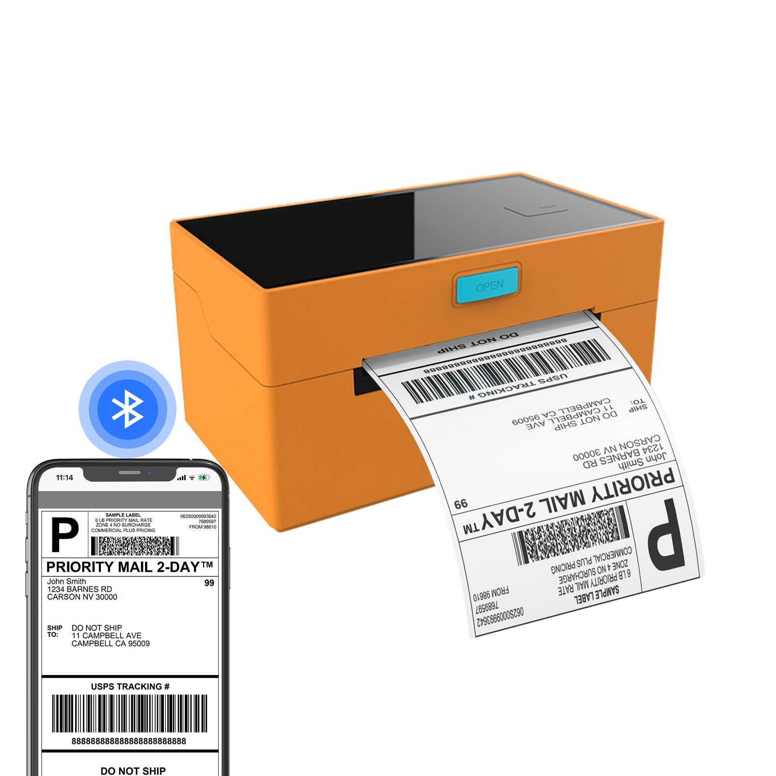 LIIUU Bluetooth Thermal Shipping Label Printer, 4x6 Label Printer for ...