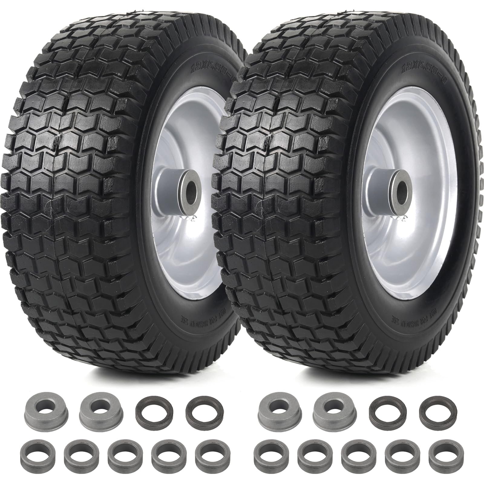 AR-PRO (2-Pack) 13x5.00-6 Flat Free Tire and Wheel Assemblies ...