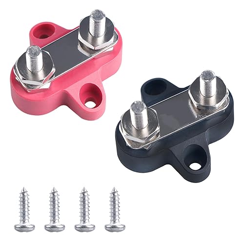 Bus Bar Terminal Block 12V Battery Terminal Block 1/4" Dual Studs Power ...