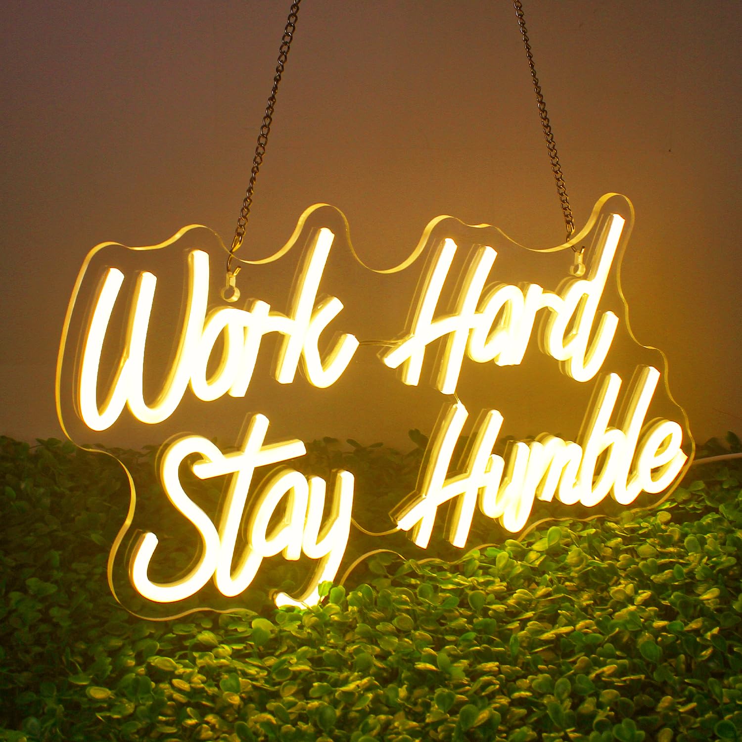 NOSUN Work Hard Stay Humble Neon Sign Warm White Neon Signs for Wall ...