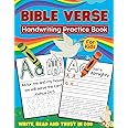 Bible Verse Handwriting Practice Book for Kids: Scripture Tracing Pages ...