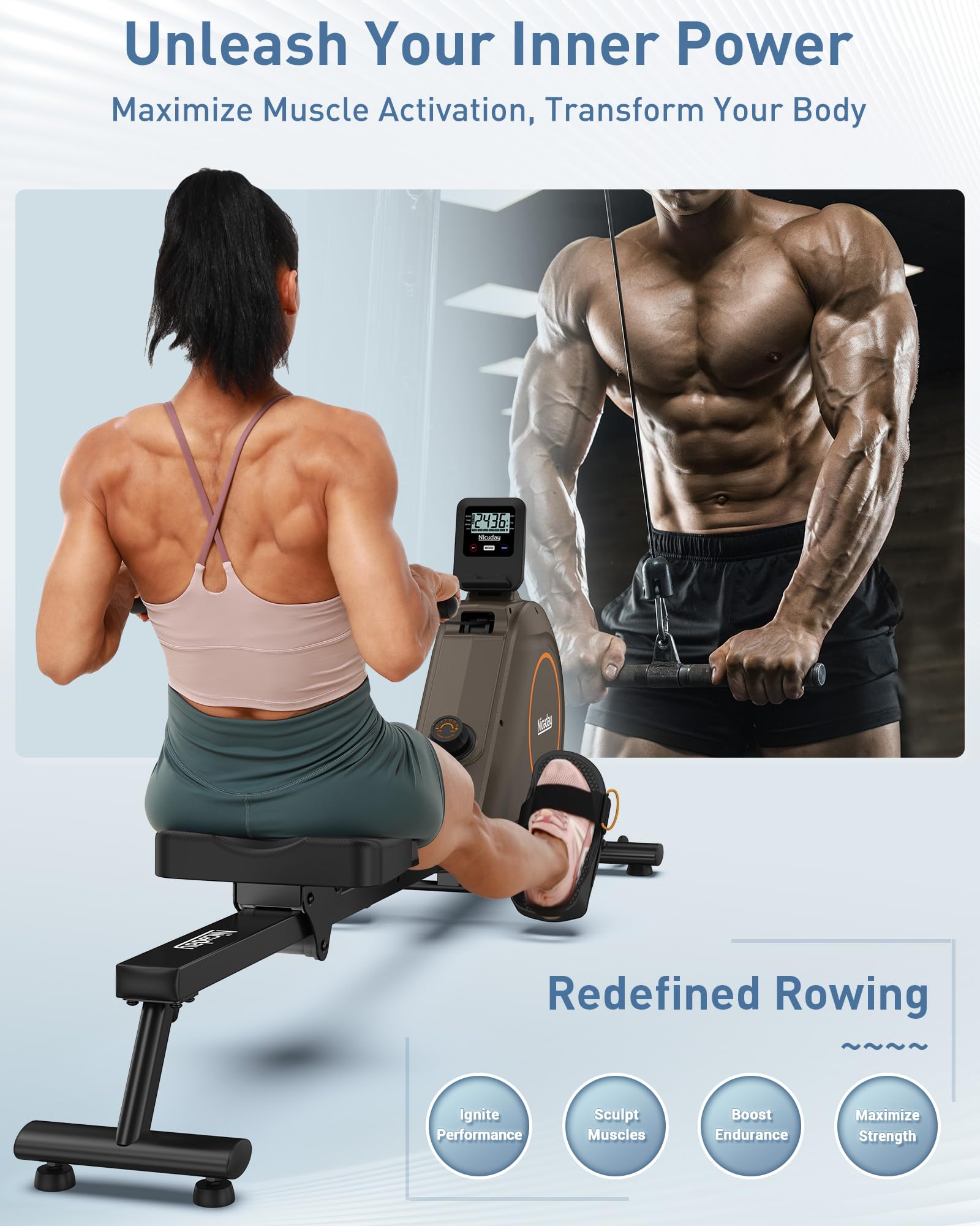 Mua Niceday Magnetic Rowing Machine, Quiet Rowing Machines for Home ...