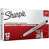 Sharpie Marcadores permanentes de doble punta, Punta gemela, Negro, 12 ...