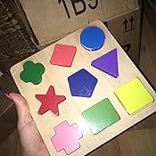 Amazon.com: GYBBER&MUMU Wooden Preschool Colorful Shape Puzzle ...