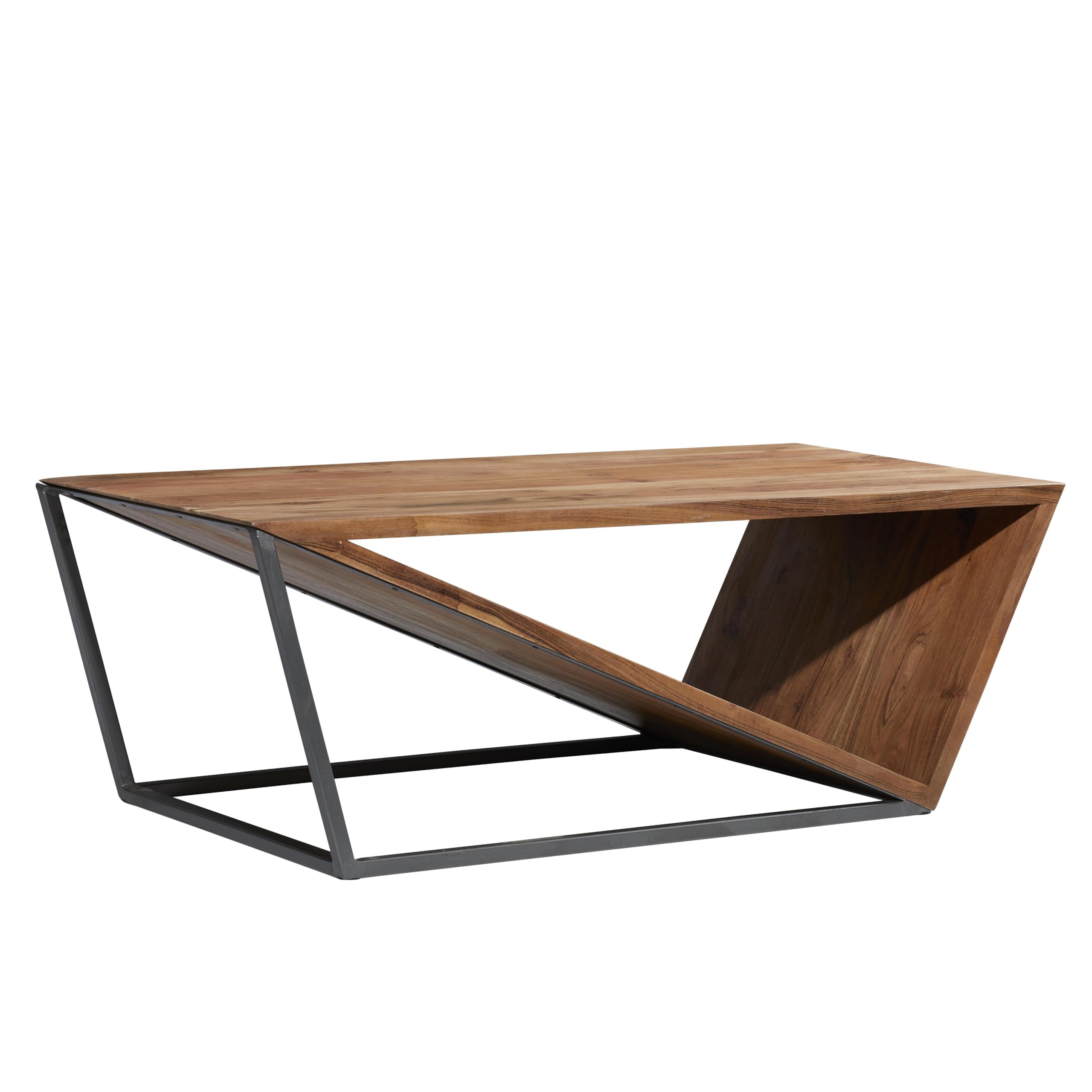 Deco 79 Wood Living Room Coffee Table Diagonal Open Frame Table with ...